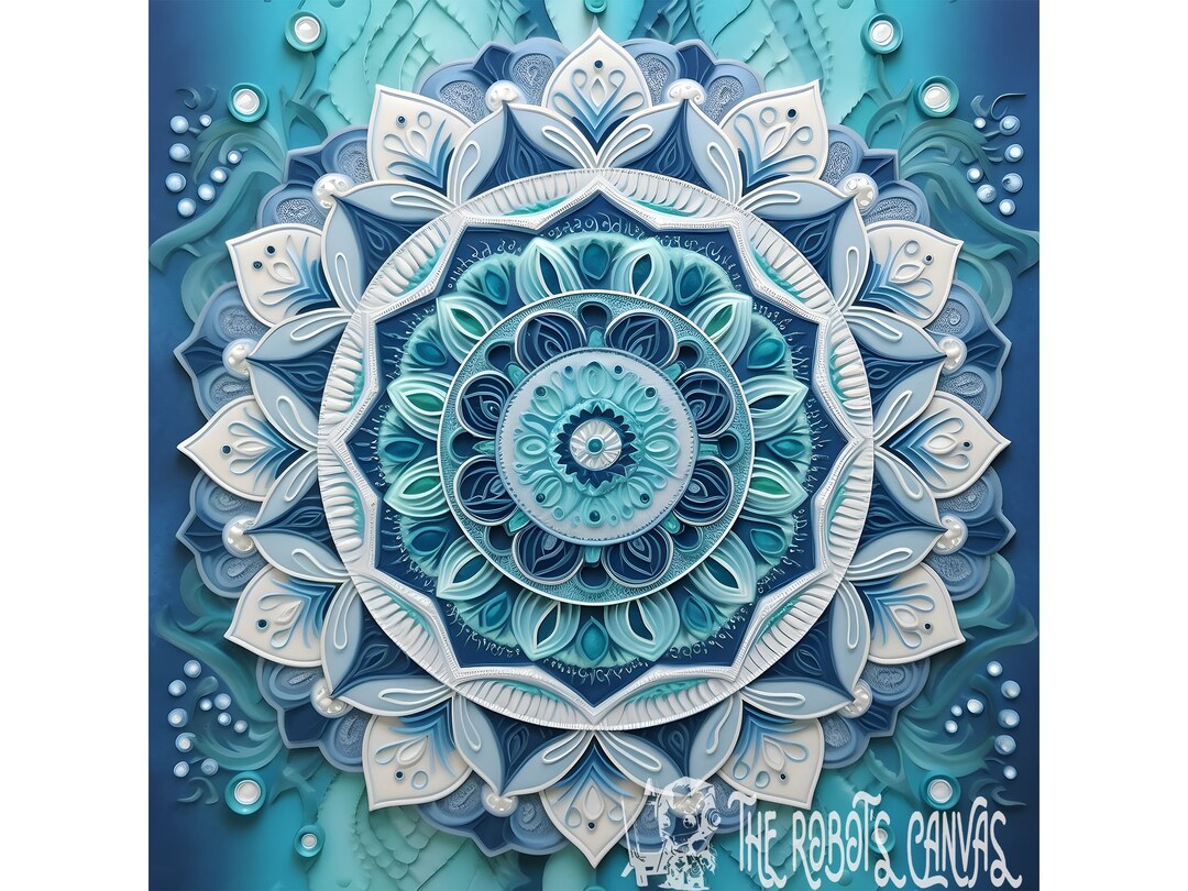 Unity in Complexity: Mandala Art With Tranquil Color Palette, Digital ...