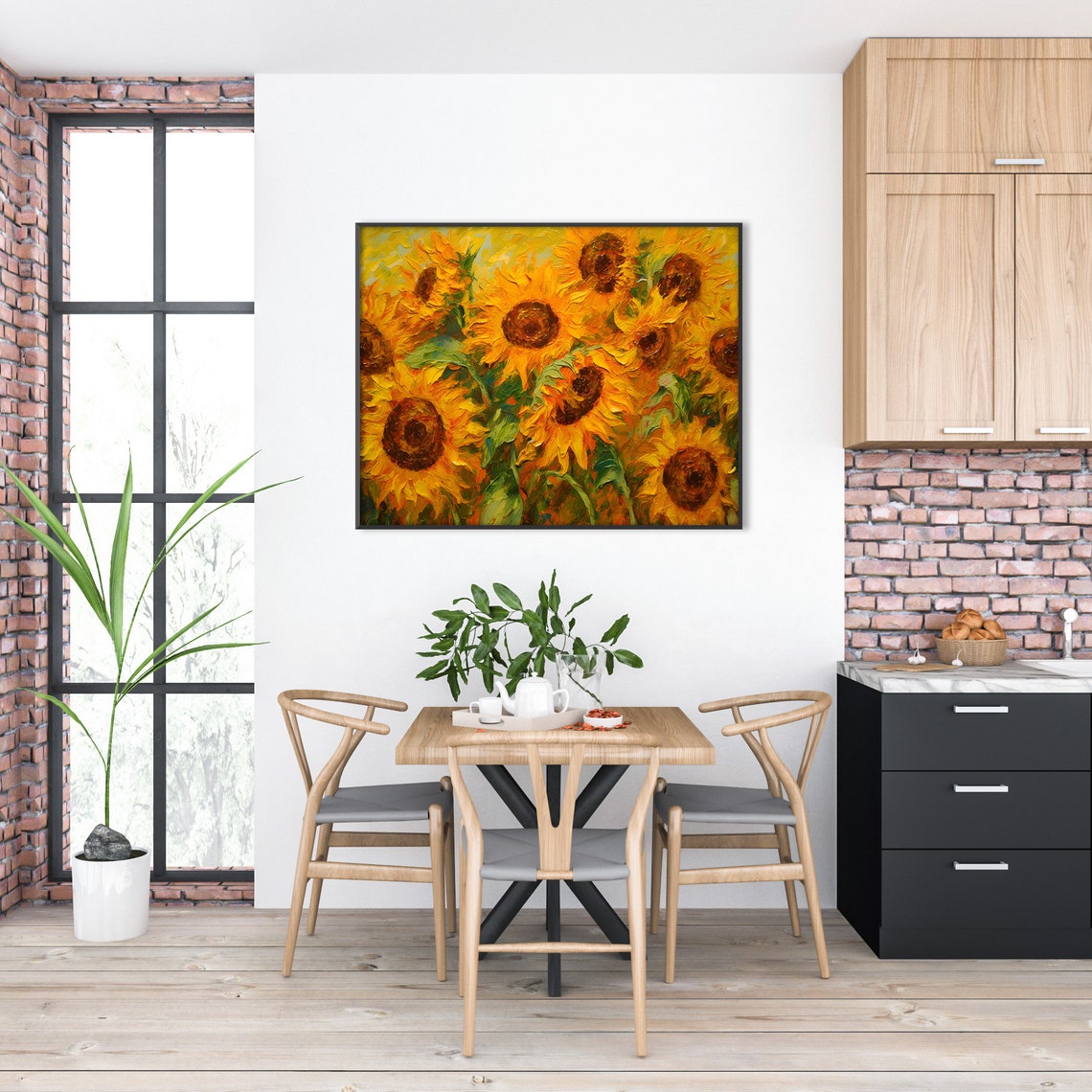 Digital Download, Van Gogh Inspired Sunflower Field, Home Decor, Up ...