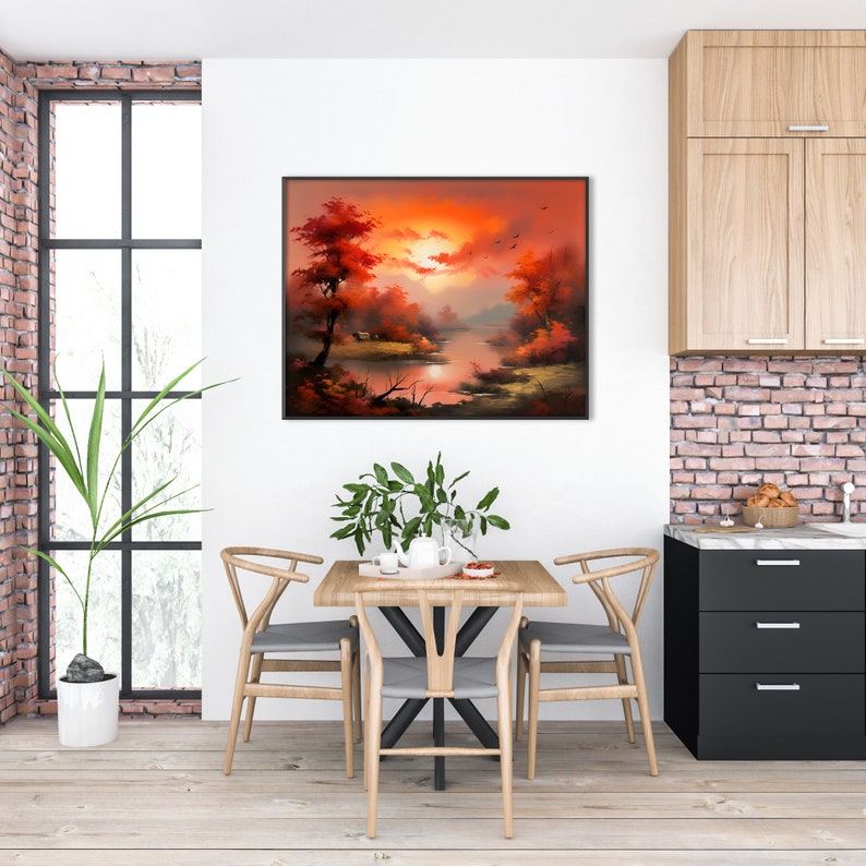 Evening Reverie: A Bob Ross-inspired Sunset Dreamscape, Digital ...