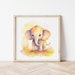 Sunlit Glee: Chibi Elephant Watercolor Digital Download Instant Art for ...