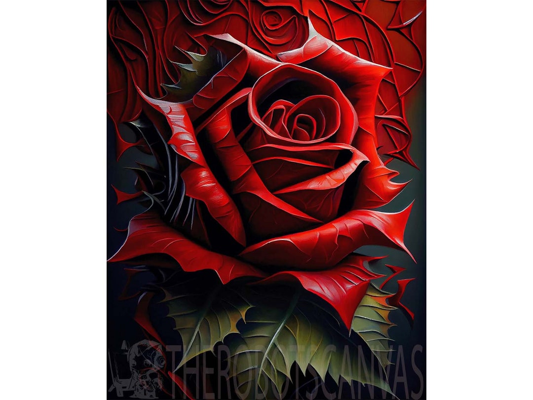 Stunning Red Rose Portrait Emulating Georgia O'keeffe's Oil Painting ...