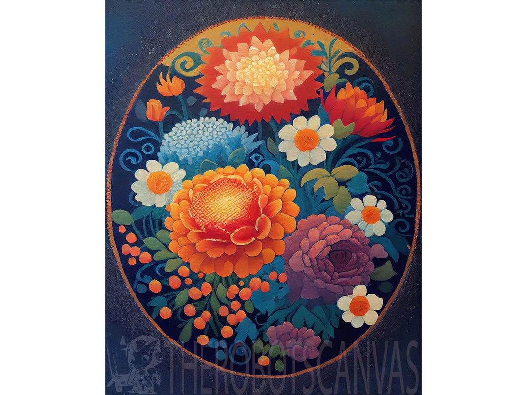 Floral Mandala Pointillism Art Print, Georges Seurat Inspired, Digital ...