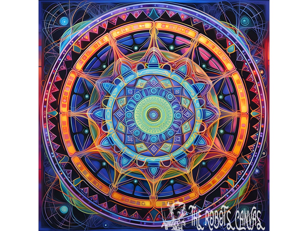 Neural Harmony: Neurographic Mandala Artwork Digital Download - Etsy