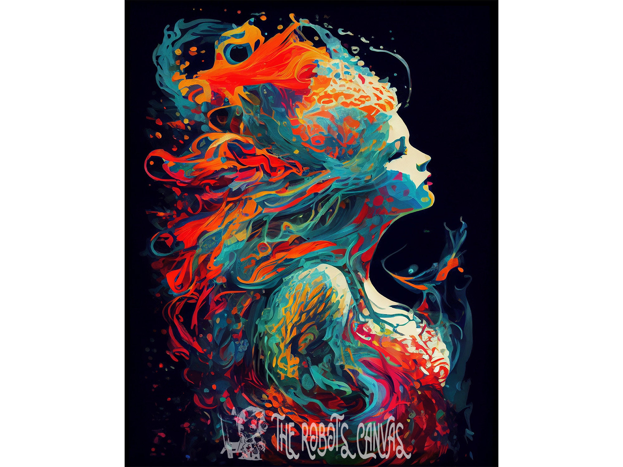 Enchanting Mermaid Art Print: Printable Digital Download for Underwater ...