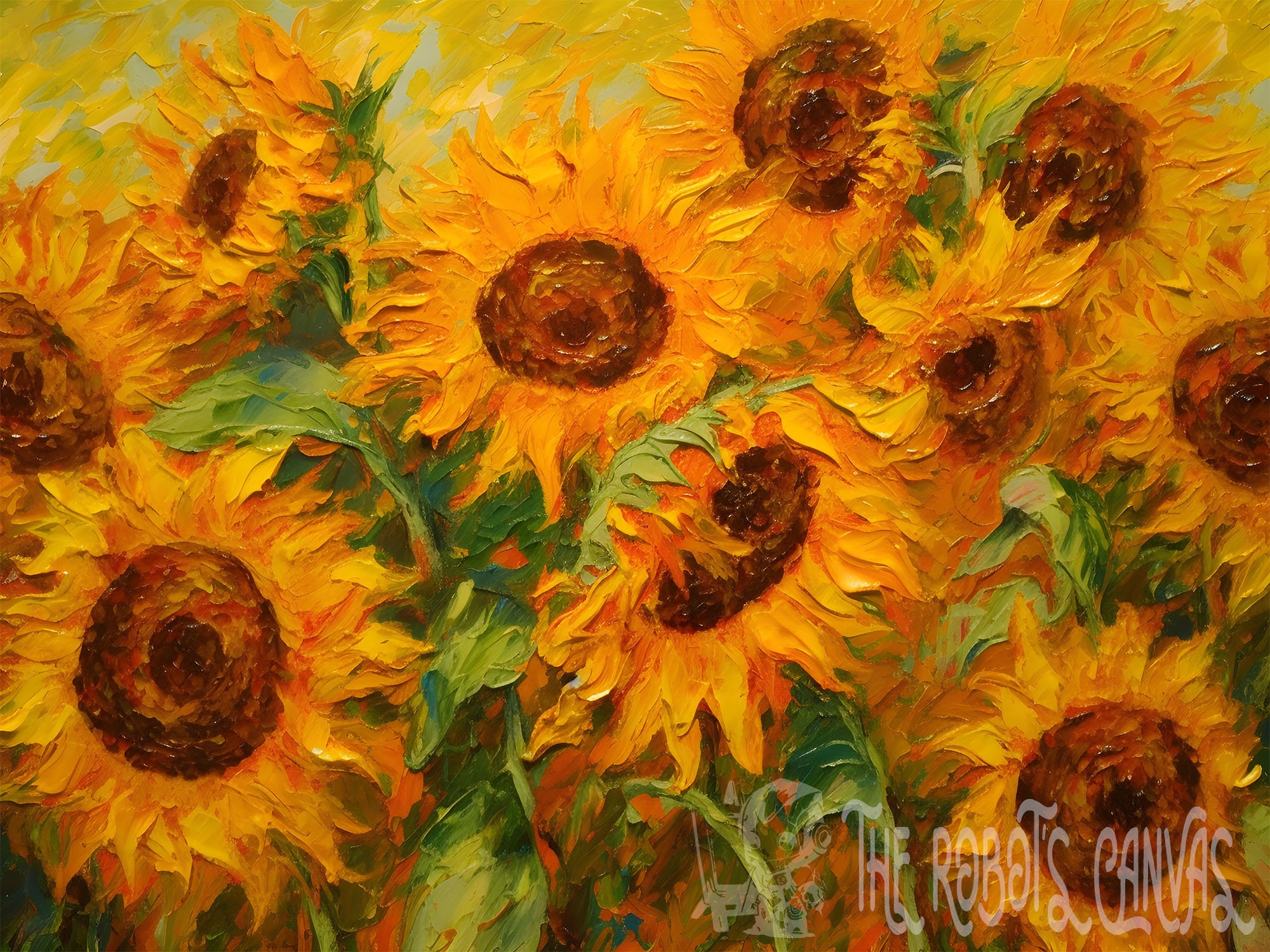 Digital Download, Van Gogh Inspired Sunflower Field, Home Decor, Up ...
