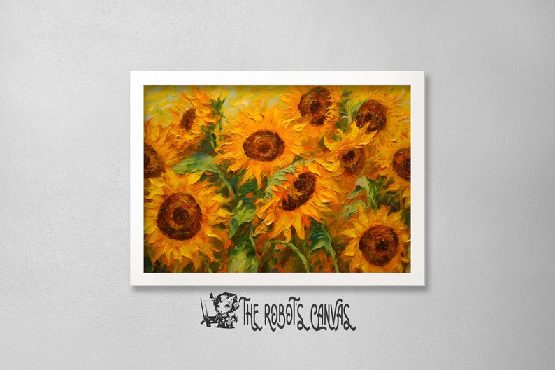 Digital Download, Van Gogh Inspired Sunflower Field, Home Decor, Up ...