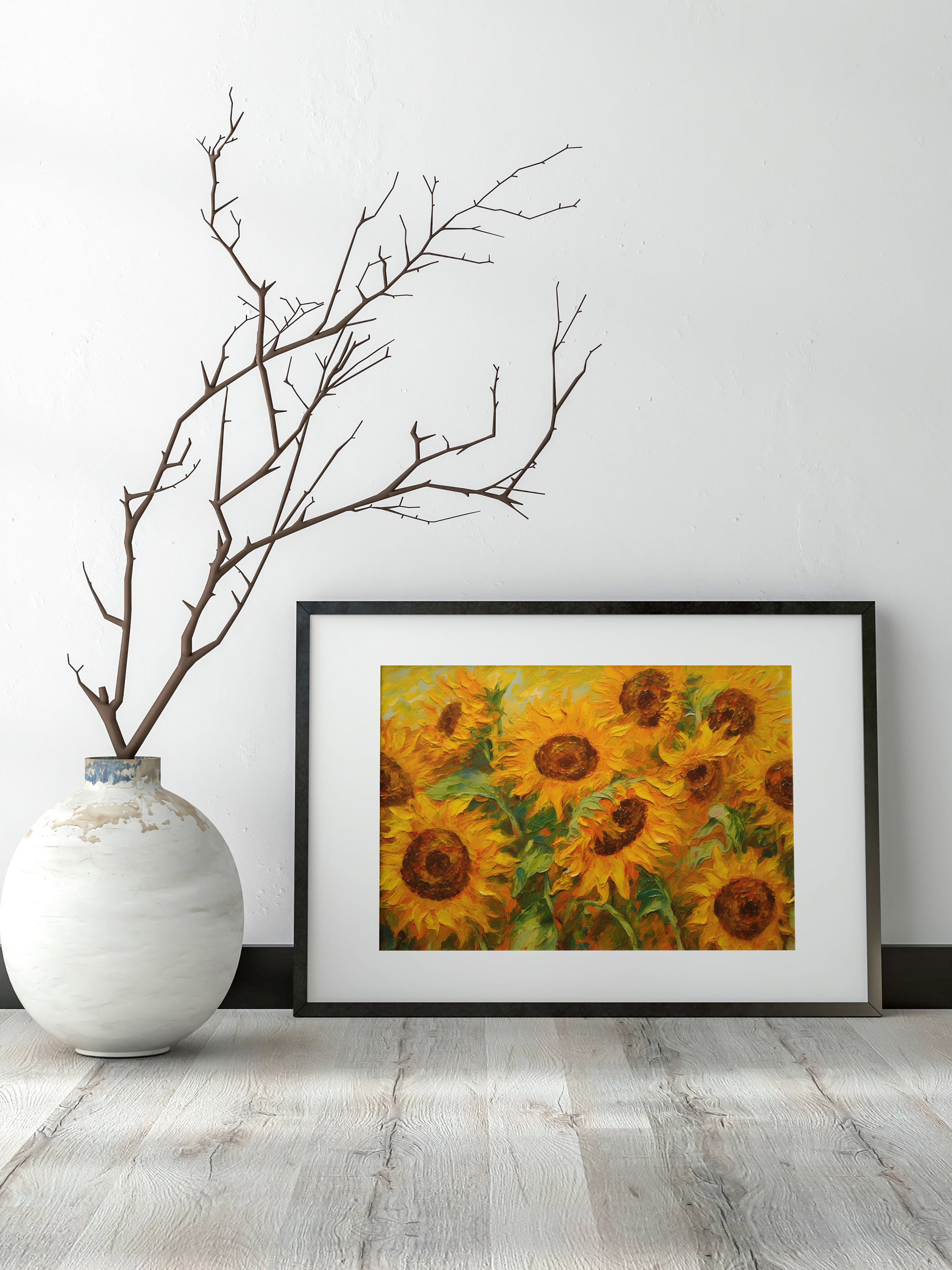 Digital Download, Van Gogh Inspired Sunflower Field, Home Decor, Up ...