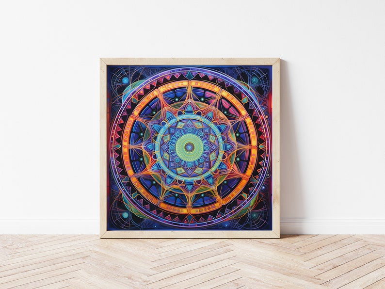 Neural Harmony: Neurographic Mandala Artwork Digital Download - Etsy