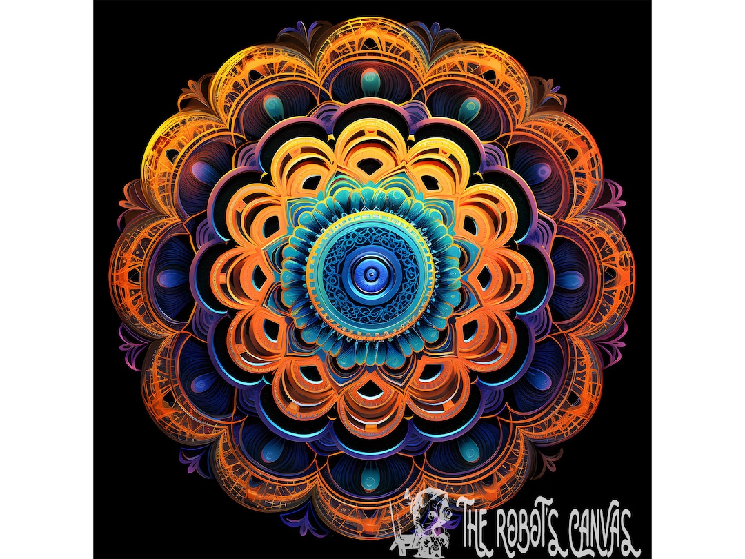 Neurospiritual Network: Intricate Neurographic Mandala Art, Digital ...