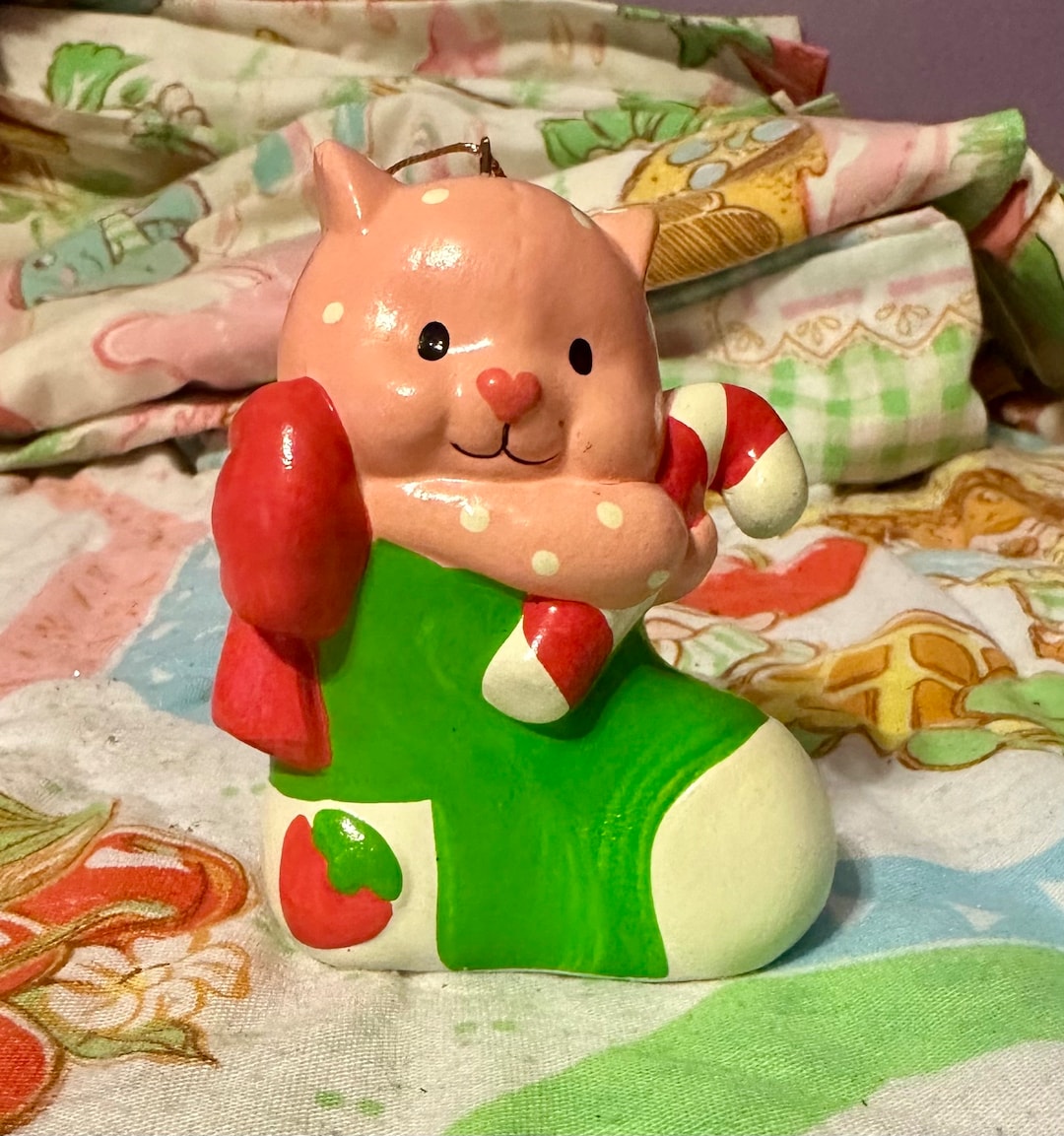 Strawberry Shortcake Custard Cat in Stocking Christmas Ornament - Etsy