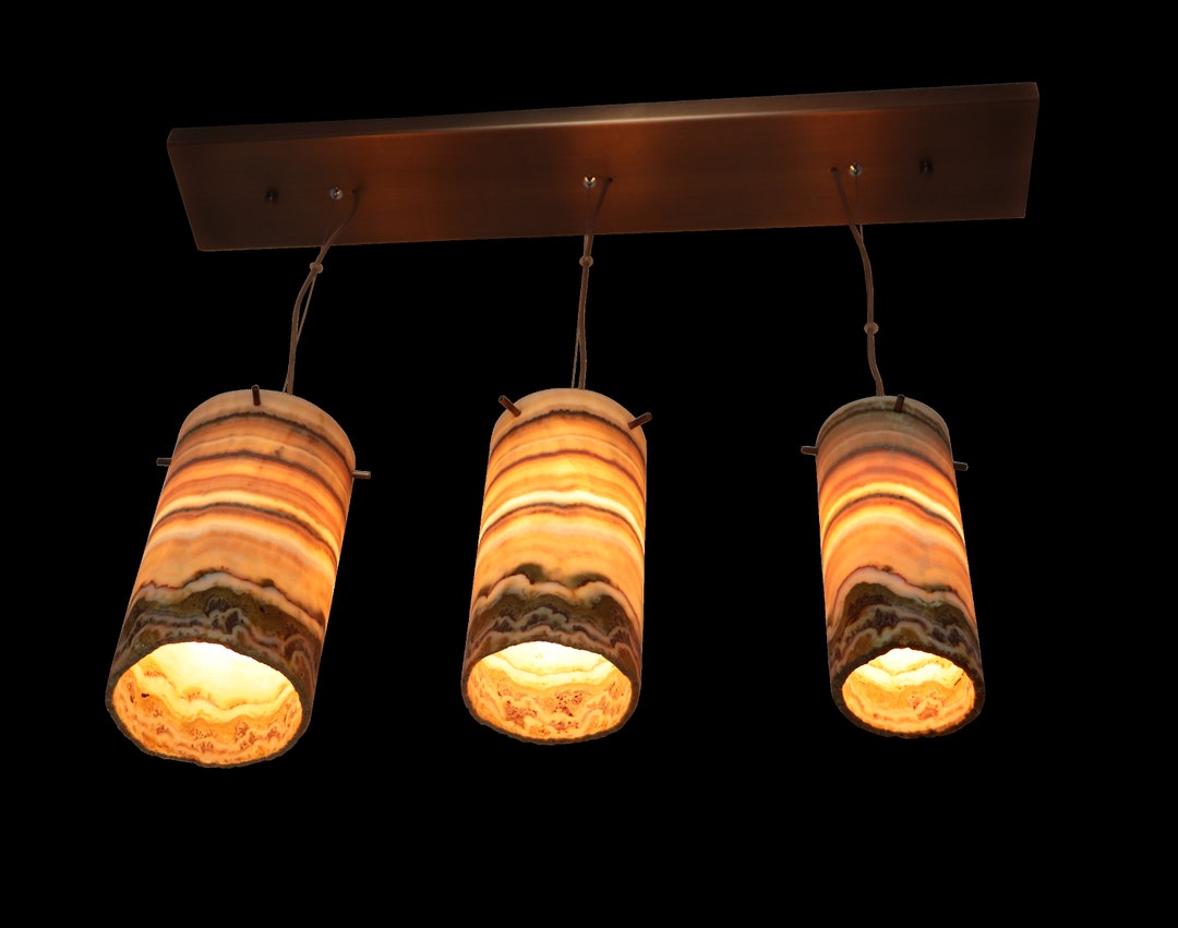 Onyx Pendant Light, 3-piece Hanging Light Set, Handmade - Etsy