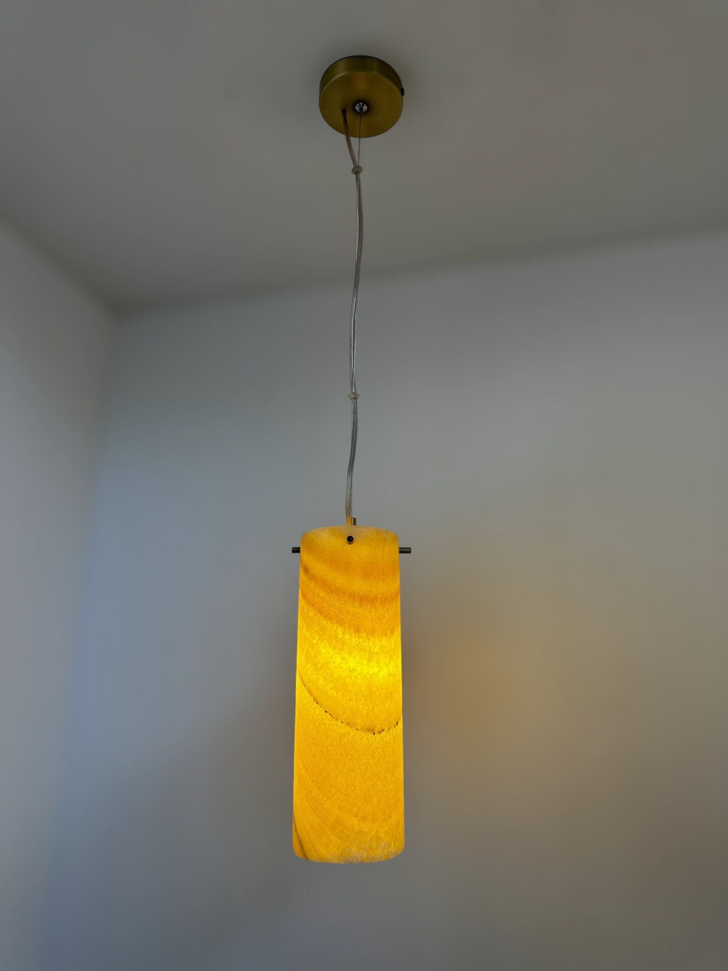 ONYX PENDANT LIGHT. Round Metal Plated Fixture. Interior Lighting ...