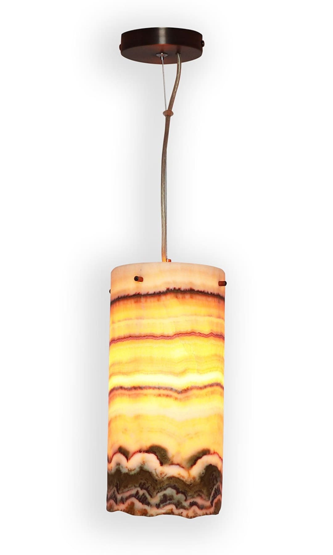 ONYX PENDANT LIGHT. Round Metal Plated Fixture. Interior Lighting ...