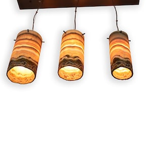 Onyx Pendant Light, 3-piece Hanging Light Set, Handmade - Etsy