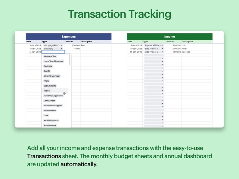 Annual and Monthly Budget Spreadsheet Template for Google Sheets ...