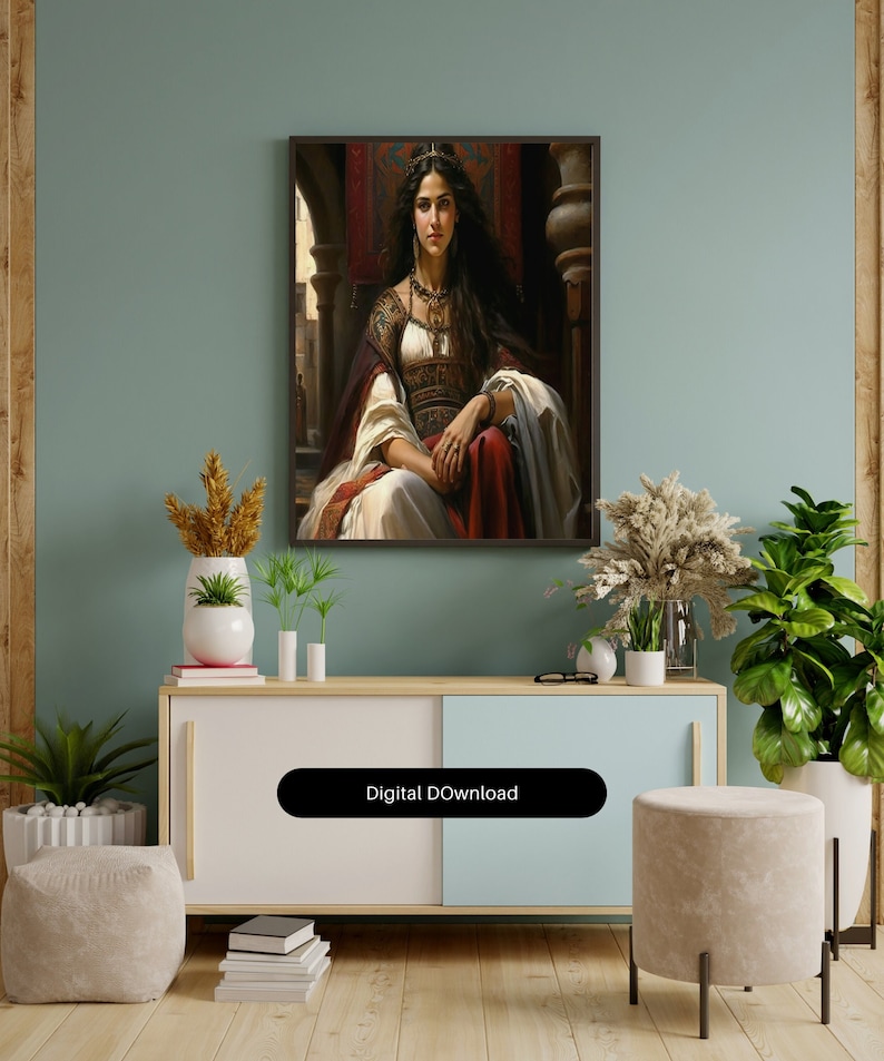 The Courageous Queen Esther , Jesus Art, Bible Art, Wall Art , Digital ...