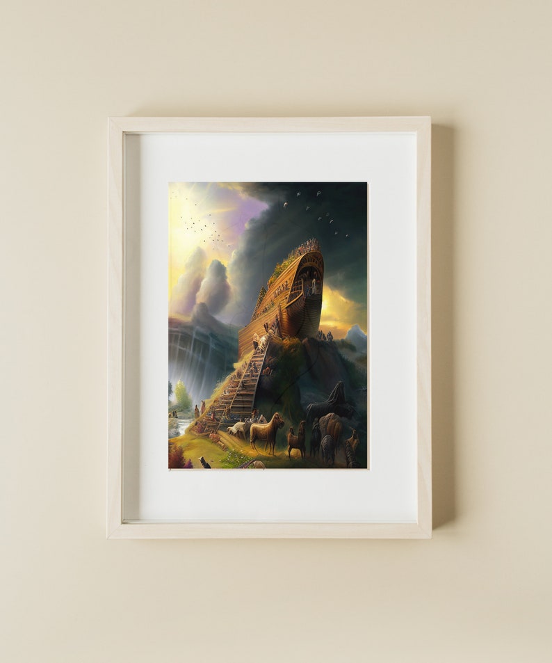 Noah's Ark: A New Beginning Noah Art Bible Art Wall - Etsy