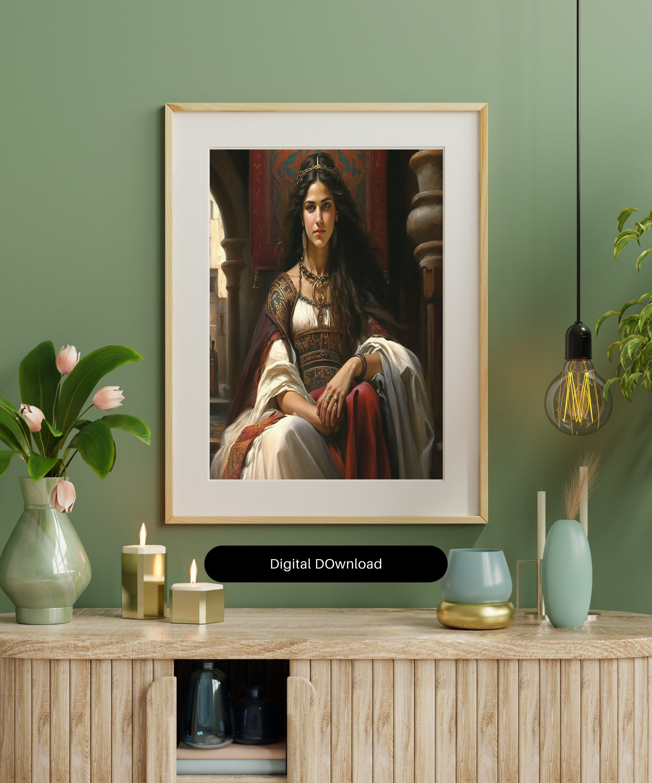 The Courageous Queen Esther , Jesus Art, Bible Art, Wall Art , Digital ...