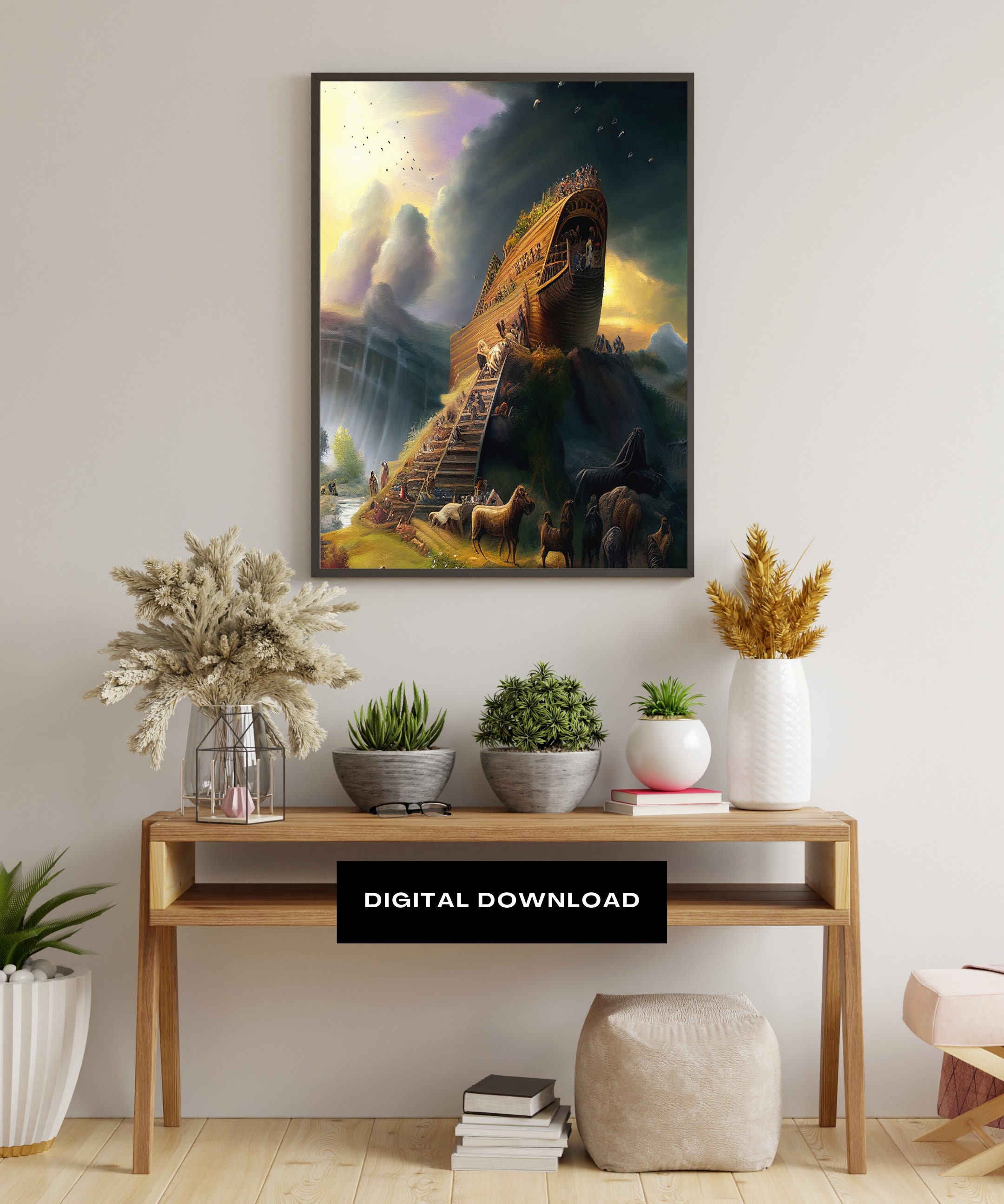 Noah's Ark: A New Beginning , Noah Art, Bible Art, Wall Art , Digital ...