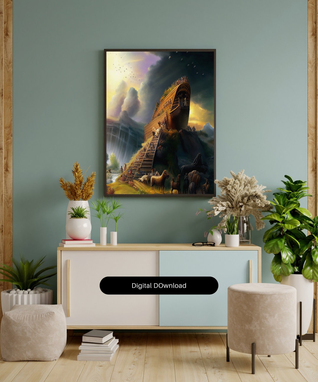 Noah's Ark: A New Beginning , Noah Art, Bible Art, Wall Art , Digital ...