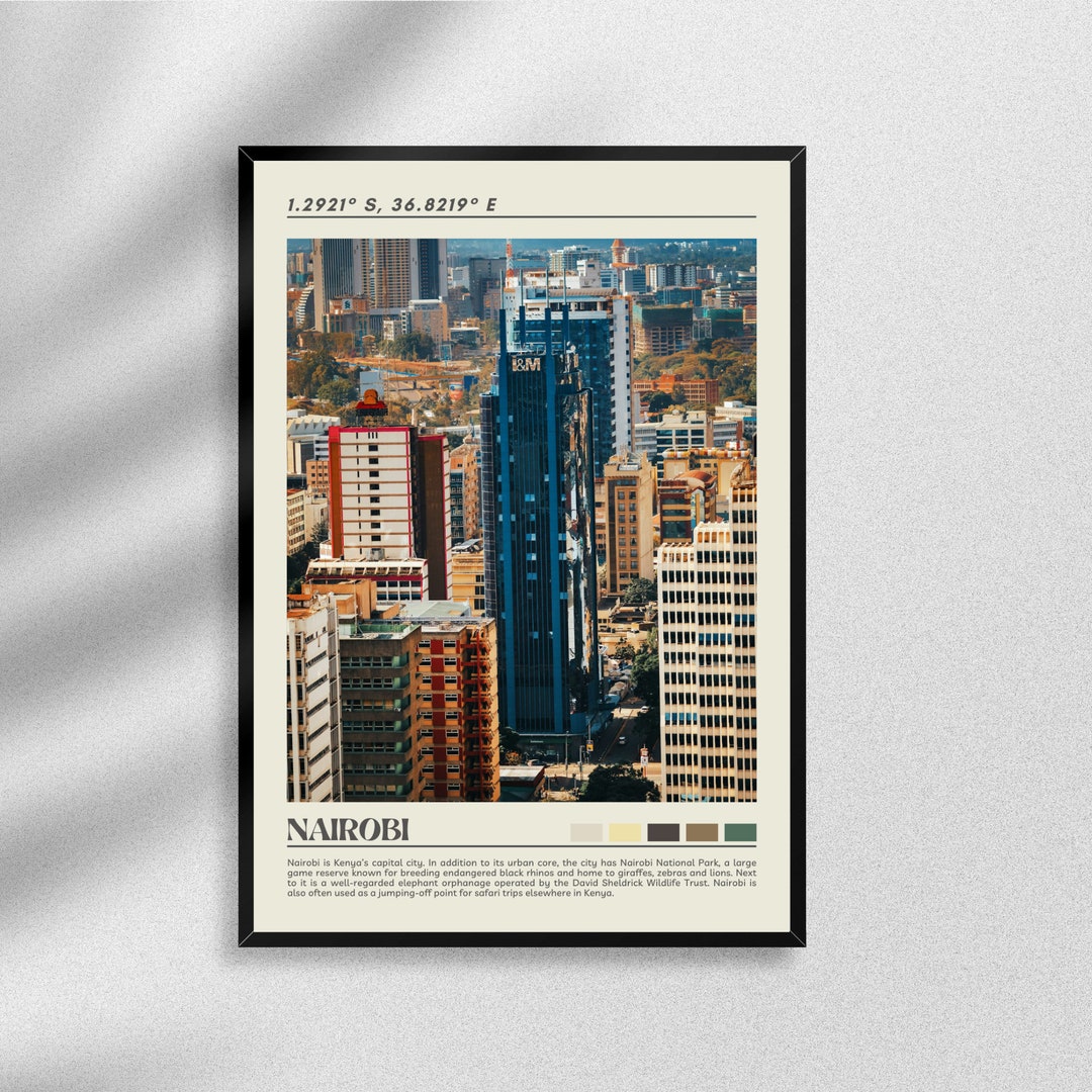 Nairobi Print, Nairobi Poster, Nairobi Wall Art, Nairobi Travel Print ...