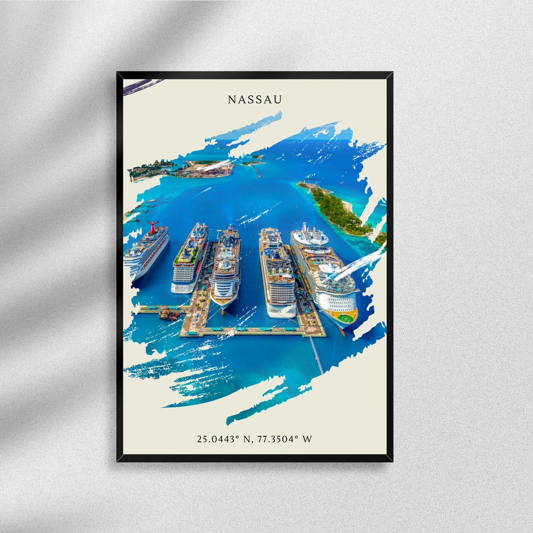 Nassau Print, Nassau Poster, Nassau Wandkunst, Nassau Travel Print ...