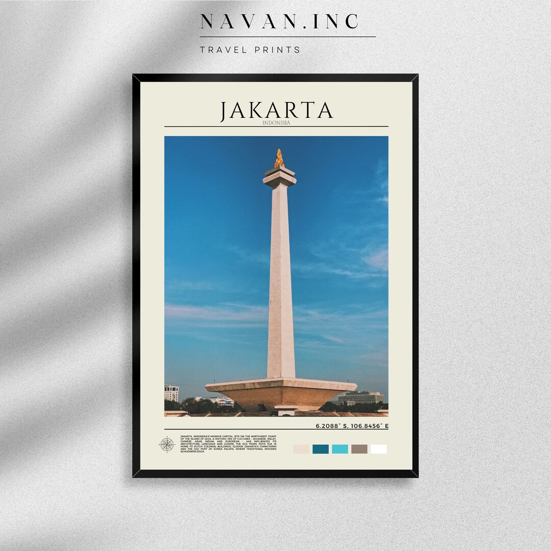 Jakarta Print Jakarta Poster Jakarta Wall Art Jakarta - Etsy