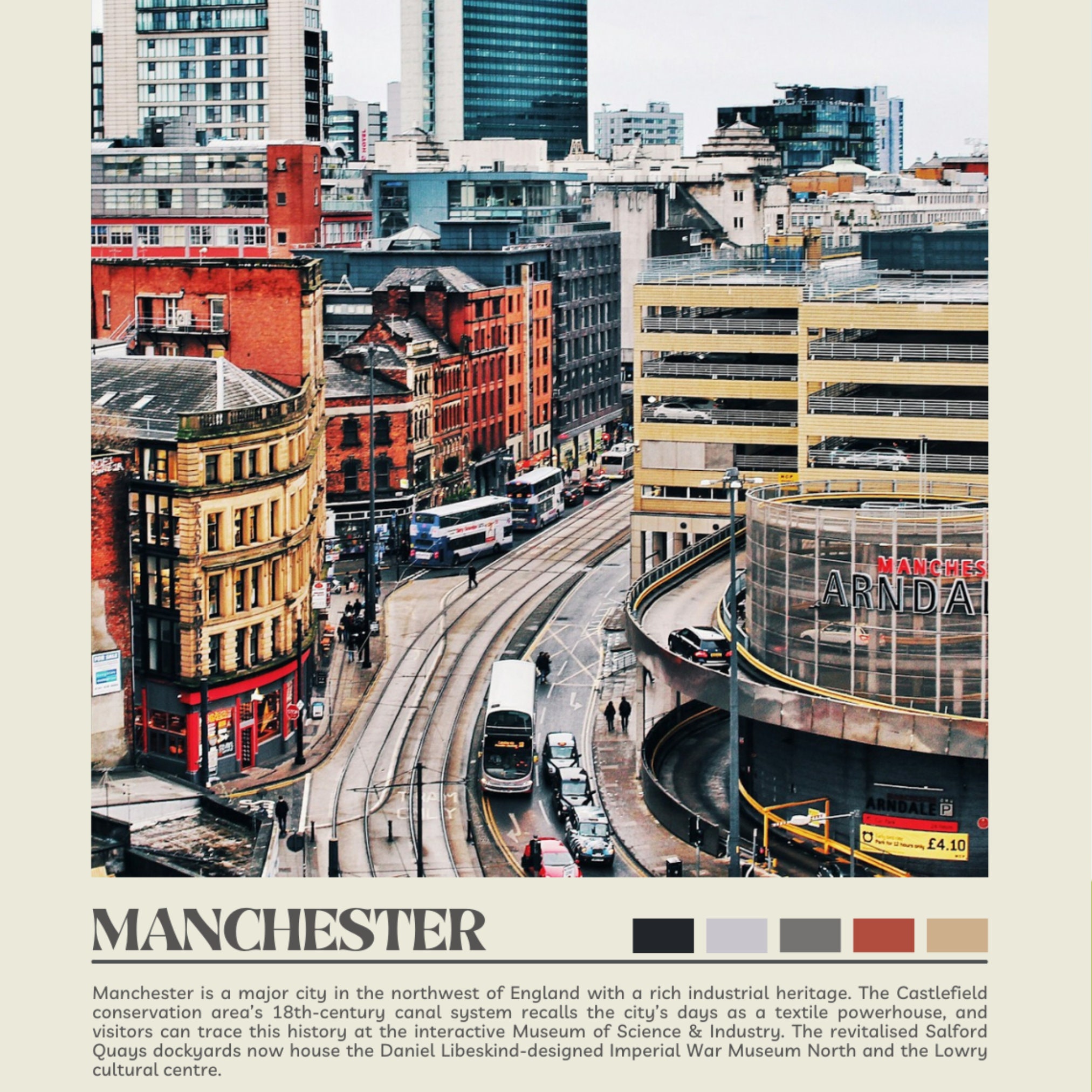 Real Photo, Manchester Print, Manchester Wall Art, Manchester Poster ...