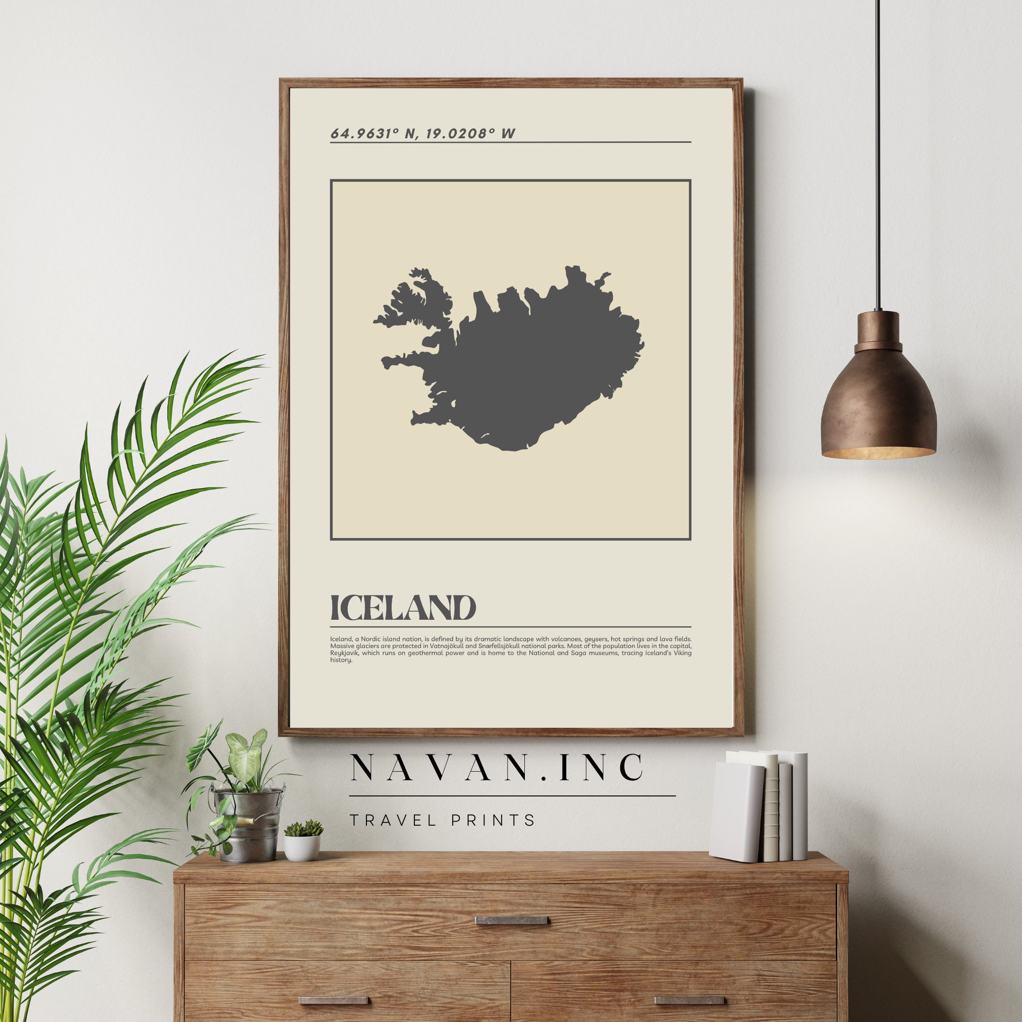 Póster de mapa de Islandia mapa de Islandia impresión - Etsy España