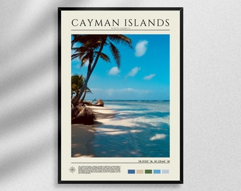 Grand Cayman Caribbean Vintage Travel Poster - Etsy