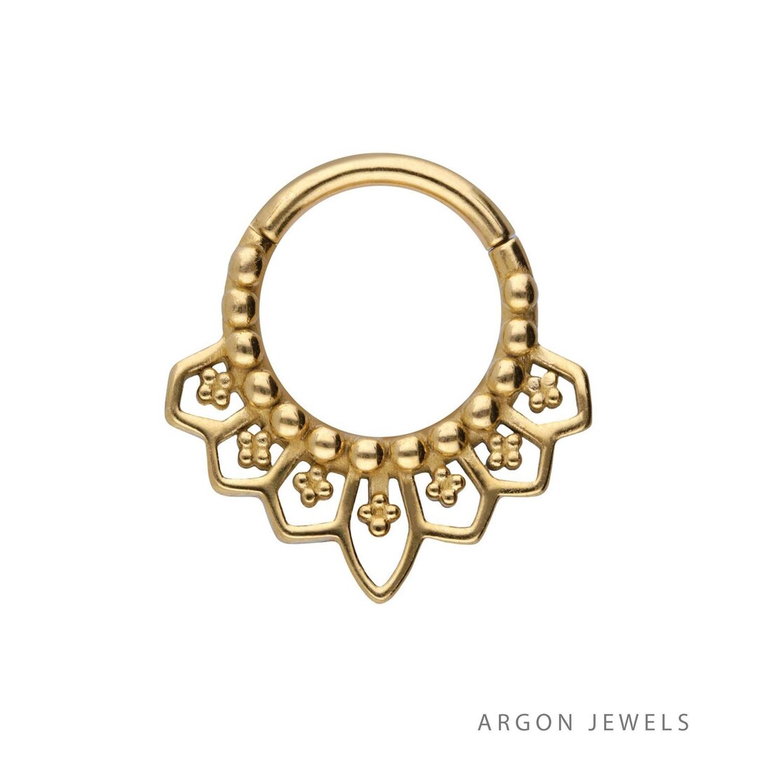 Jessica 14K Solid Gold Nose Piercing, Cartilage Daith Helix, Conch Rook ...