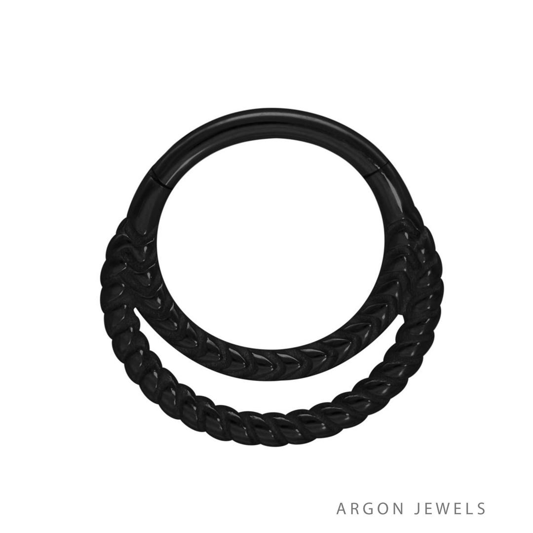 Alice Double Twisted Rings Clicker, 14K Septum Daith Jewelry Nose Ring ...