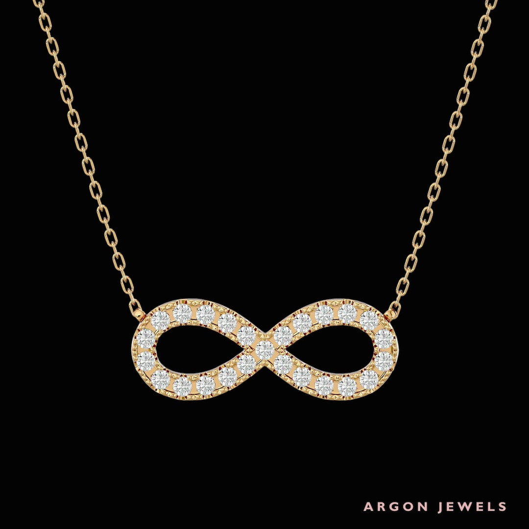 Darcie Infinity Necklace, 14K Solid Gold Infinity Necklace, Minimalist ...