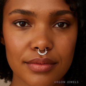 Emily 14K Solid Gold Hinge Hoop Earring, Seamless Cartilage Piercing ...