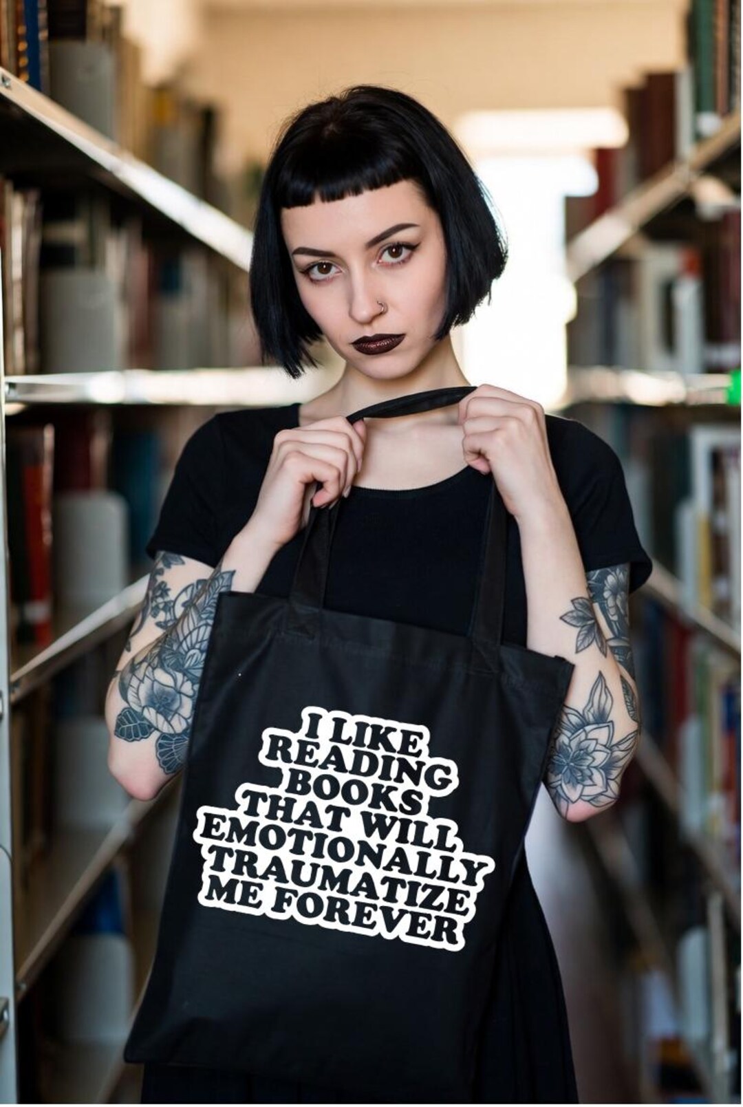 Book Bag, Emotionally Traumatized Bag, Emo Book Bag, Fictional ...