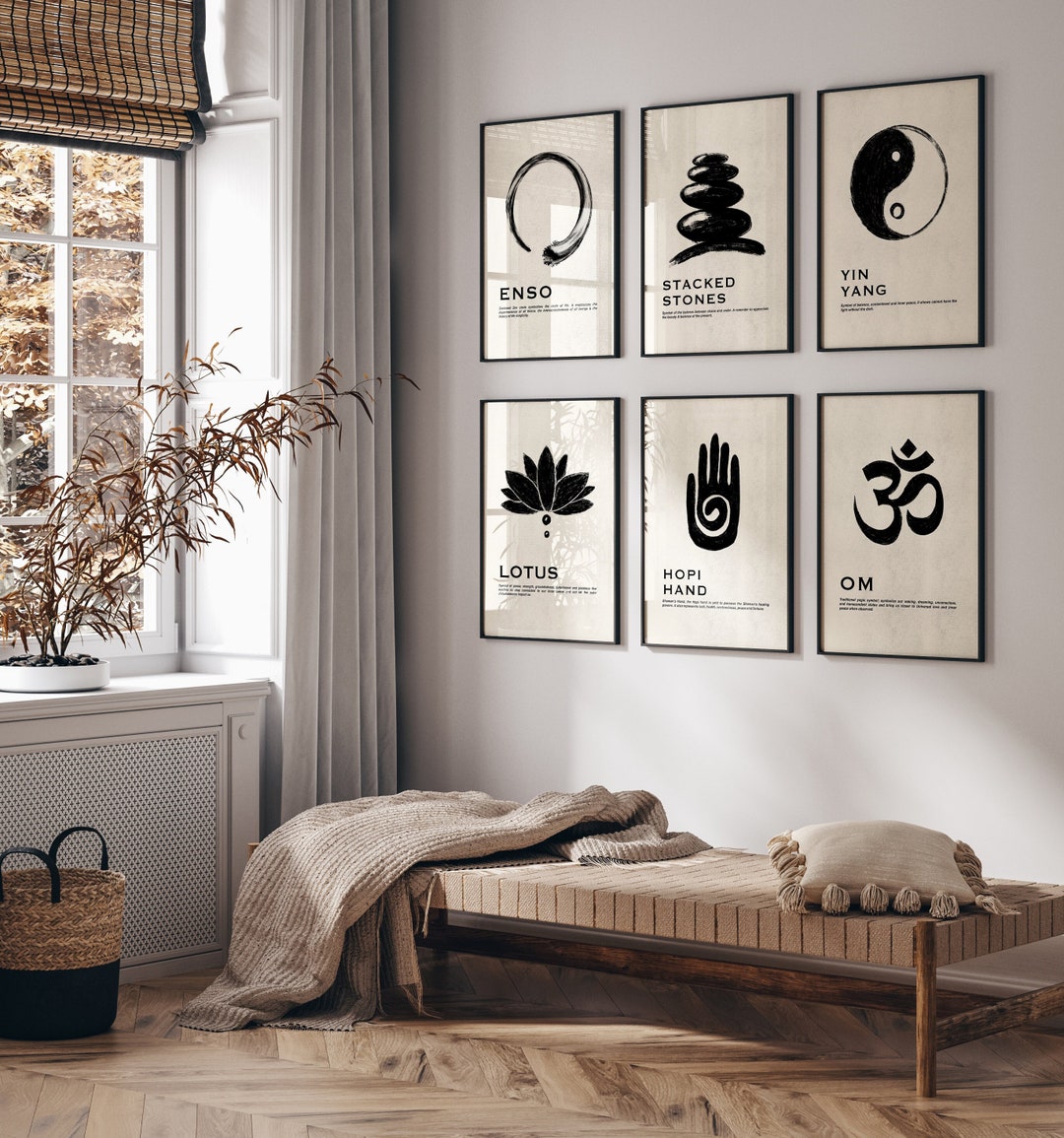 Zen Wall Art Set | Japandi Wall Art | Gallery Wall Set | Enso Circle ...