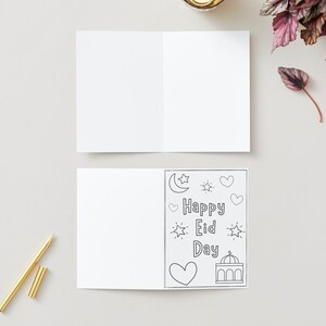 Eid Coloring Card Printable, DIY Islamic Cards, Muslim Kids Ramadan ...