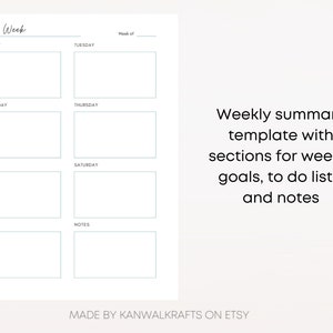 Weekly Planner Printable SIX TEMPLATE BUNDLE, Week at a Glance, Weekly ...