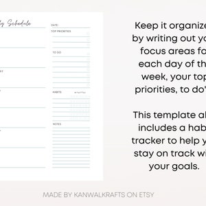 Weekly Planner Printable SIX TEMPLATE BUNDLE, Week at a Glance, Weekly ...