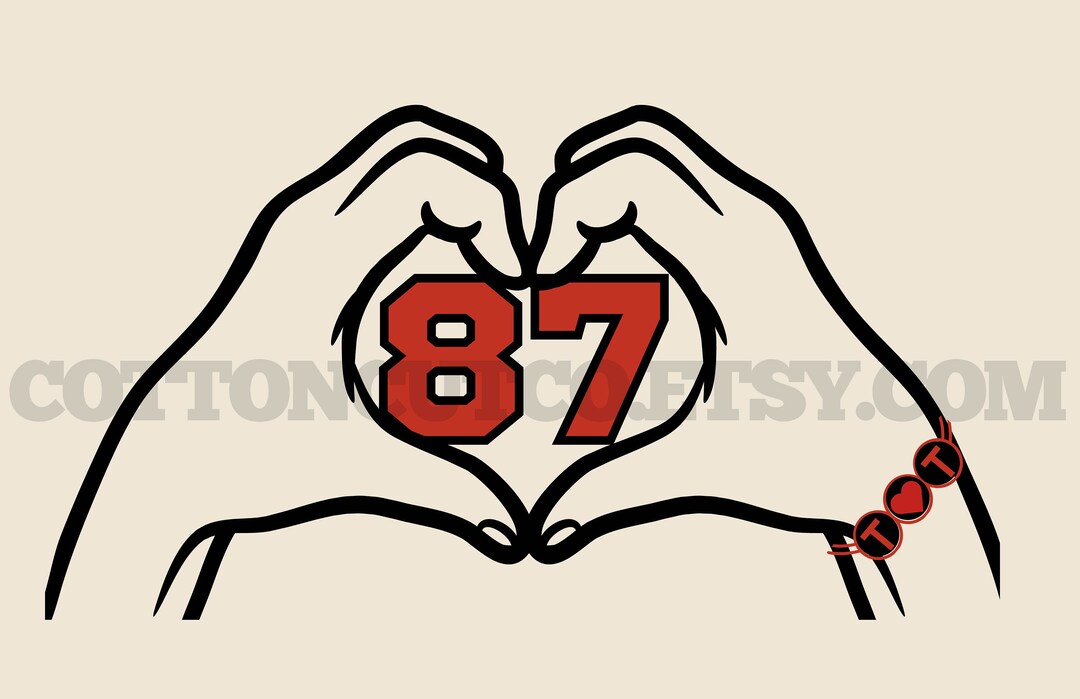 Heart Hands With Friendship Bracelet Travis Kelce 87 Kansas City Simple ...