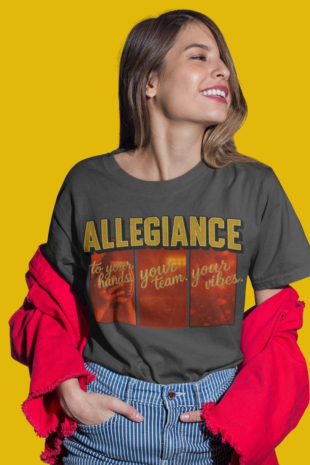 Red & Gold Allegiance T-shirt: Gameday Team Vibes - Comfort Colors - Etsy