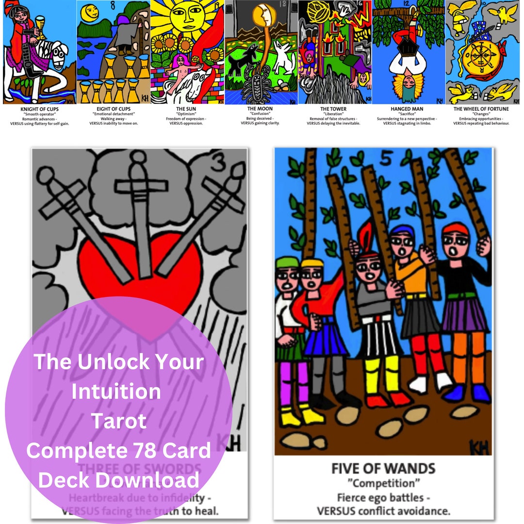 Unlock Your Intuition Tarot Card Deck Printable Download - Etsy