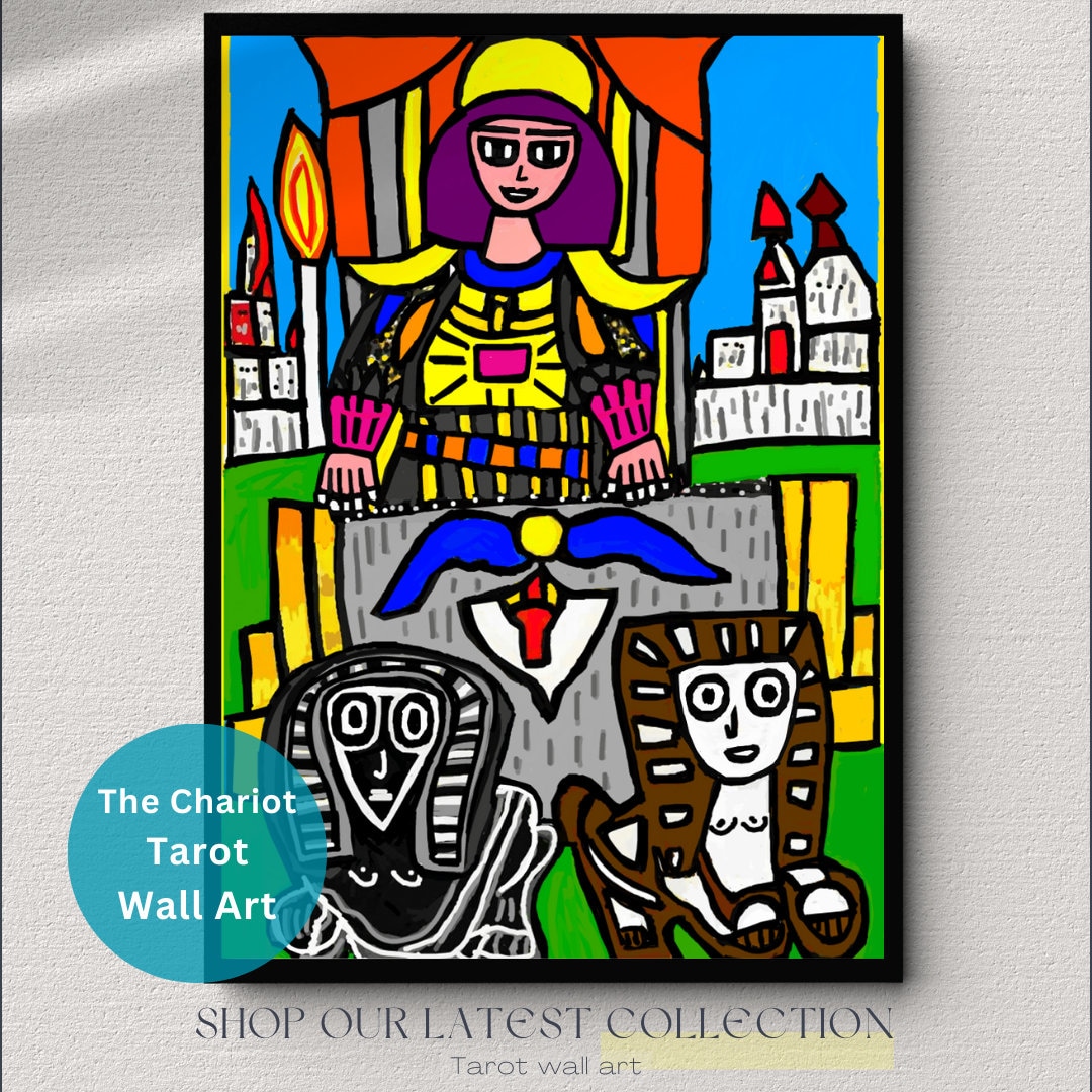 The Chariot Color Tarot Digital Art - Print at Home Tarot Art, Fortune ...