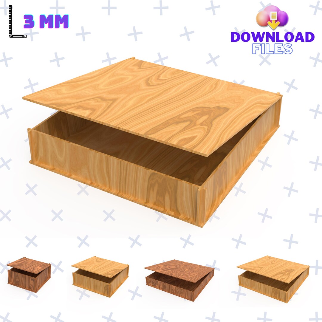 5 Diffrent Laser Cut Square Boxes / 5 Different Size / Laser Cutting ...