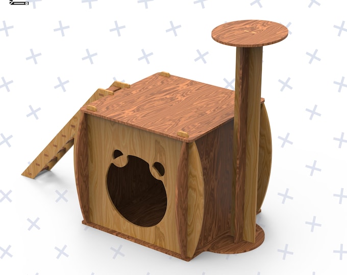 Cat House for Laser Cut & CNC / Pet House Laser Cut Files SVG / CNC ...