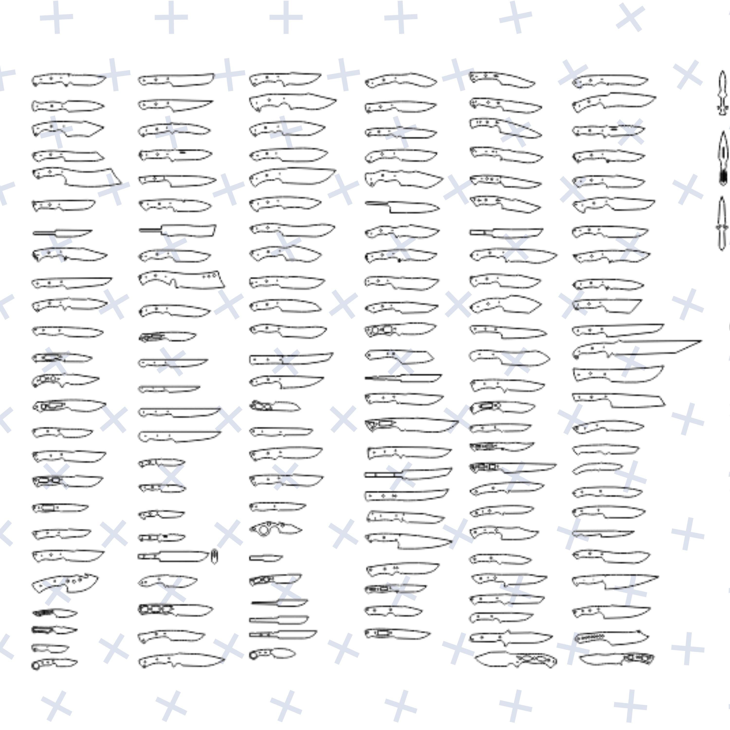 Japanese Kitchen Knives ( Chef Knives ) / Hunting Knife / Knife Drawing ...