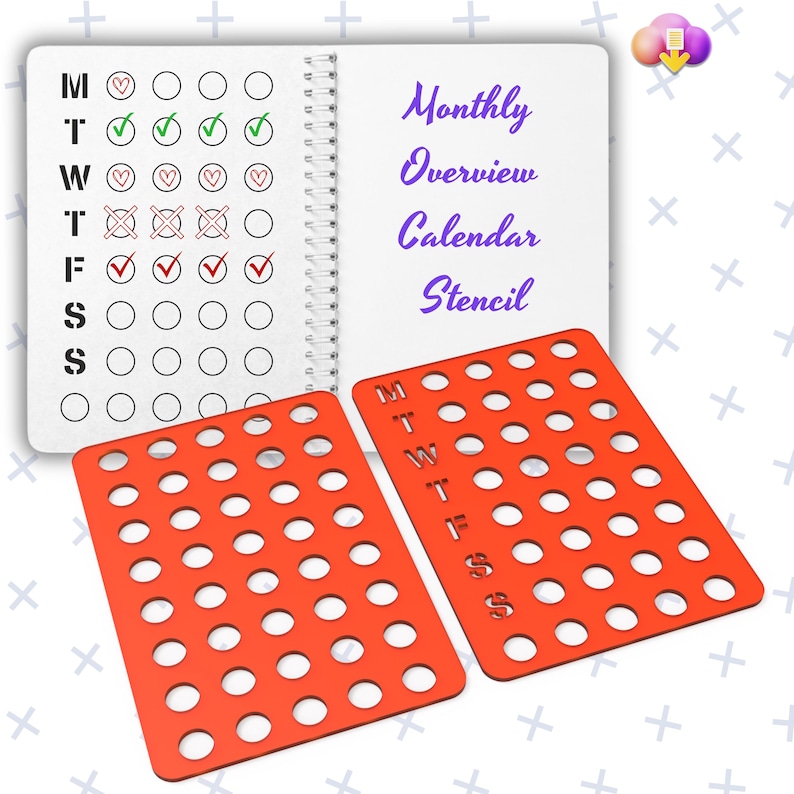 Monthly Overview Calendar Stencil for Laser Cut / Planner, Monthly ...