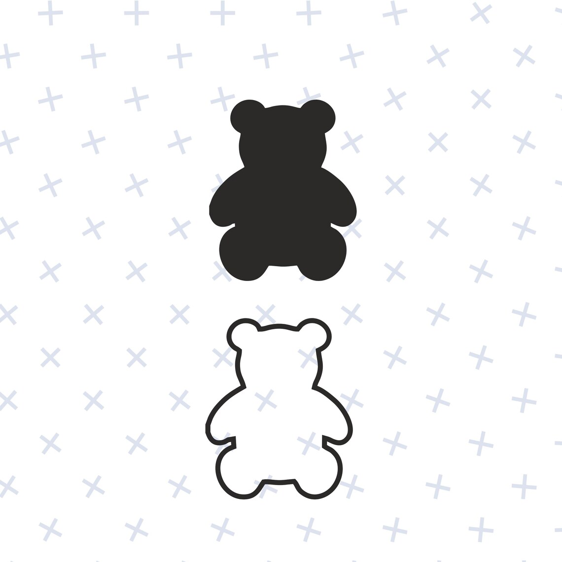 Teddy Bear Silhouette & Outline SVG Cut Files (PDF, Ai, DXF) - Etsy
