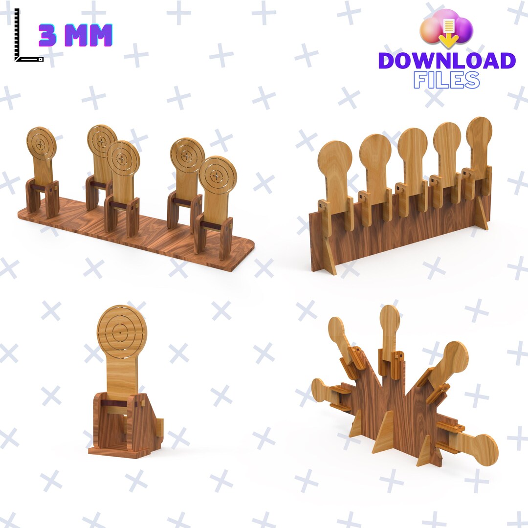 4 Straight Shooter Targets Bundle / Rubber Band Gun Targets / Toy Gun ...