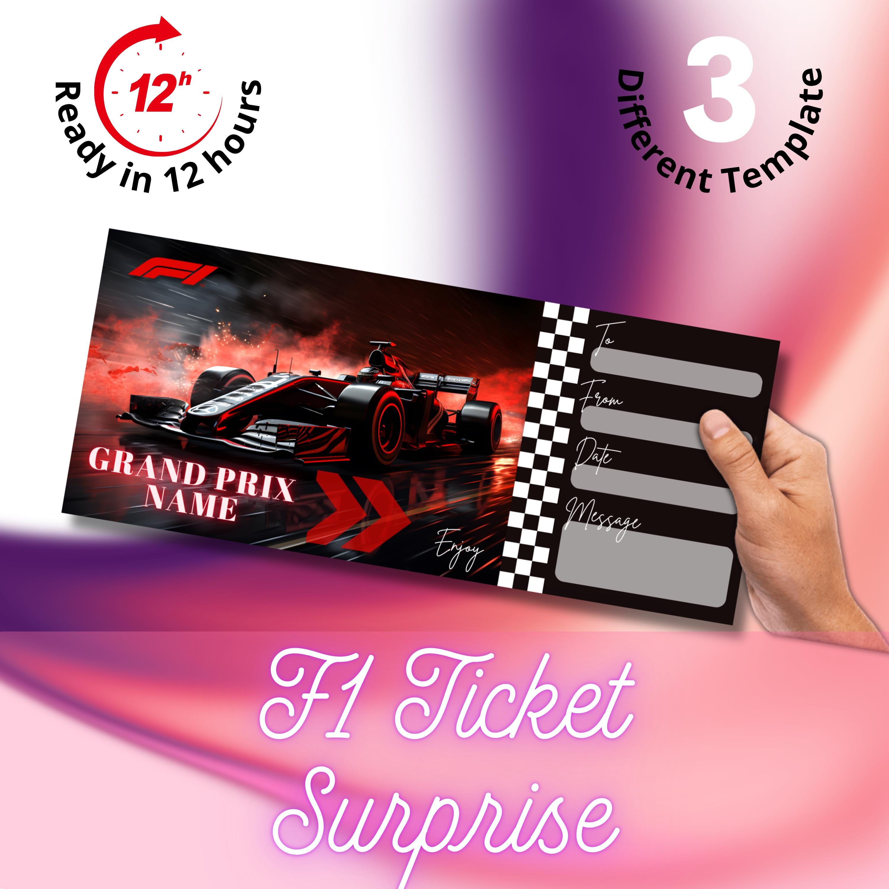 Customizable F1 Personel Ticket / F1 Grand Prix / Formula One Ticket ...